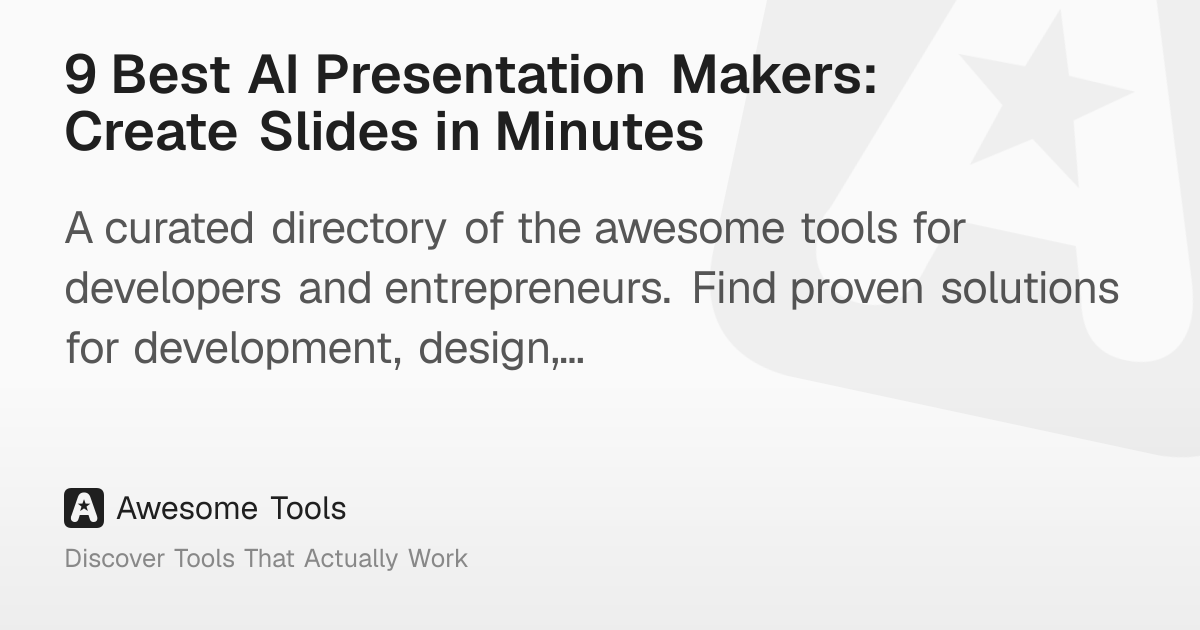 9 Best AI Presentation Makers: Create Slides in Minutes