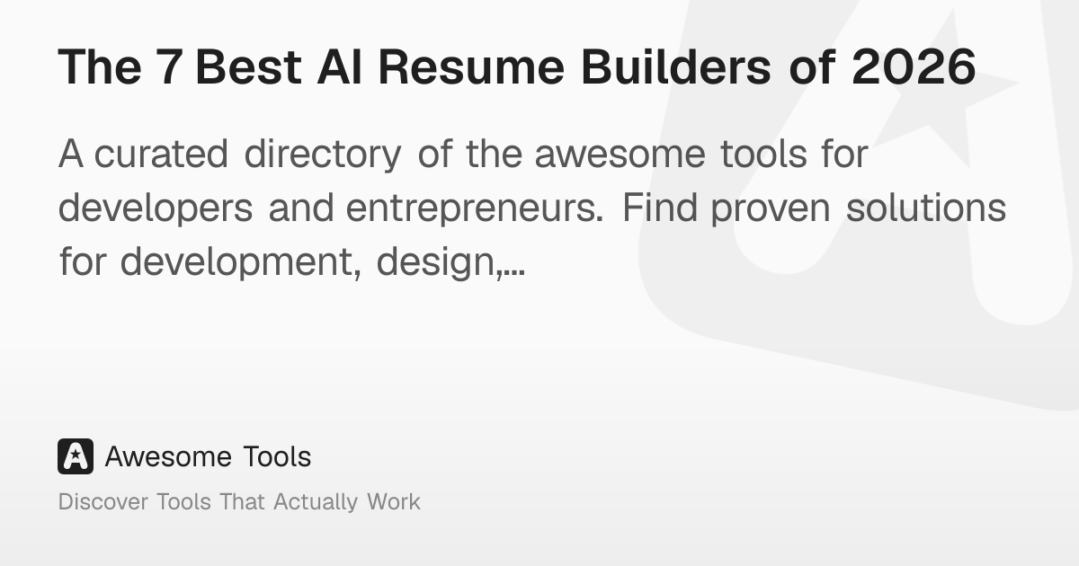 The 7 Best AI Resume Builders of 2026